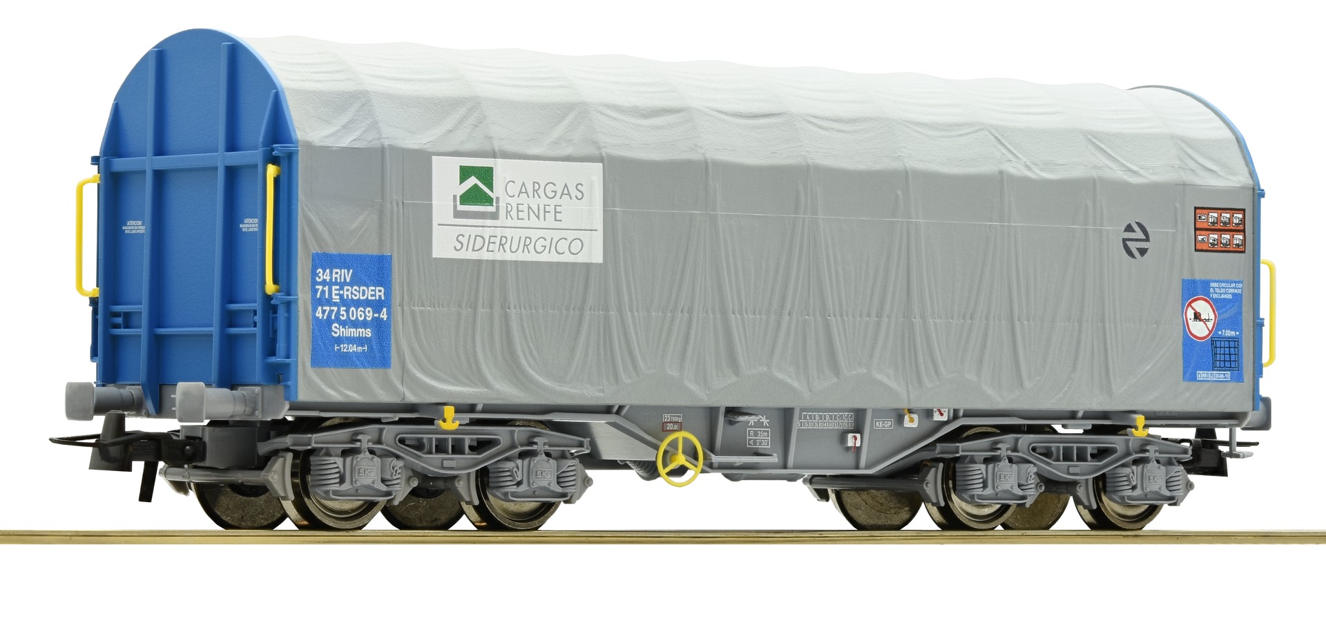 Sliding tarpaulin wagon Railsider - Cargas - Renfe, Roco, scale H0 (1:87)